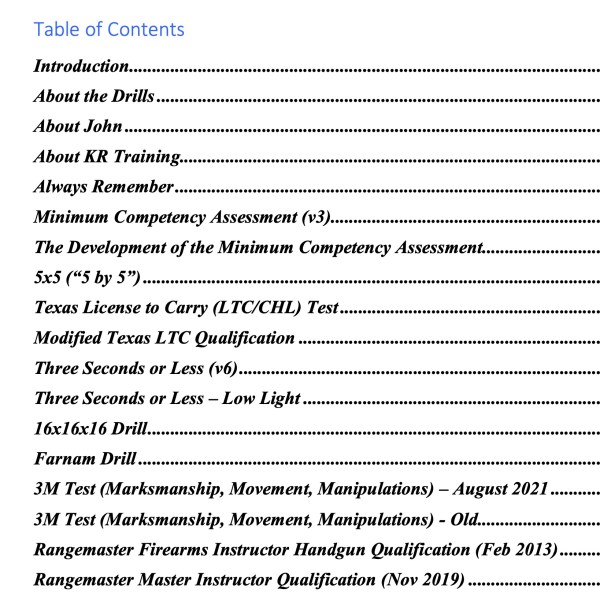 Updated: “Drills, Qualifications, Standards, & Tests” – including the ...